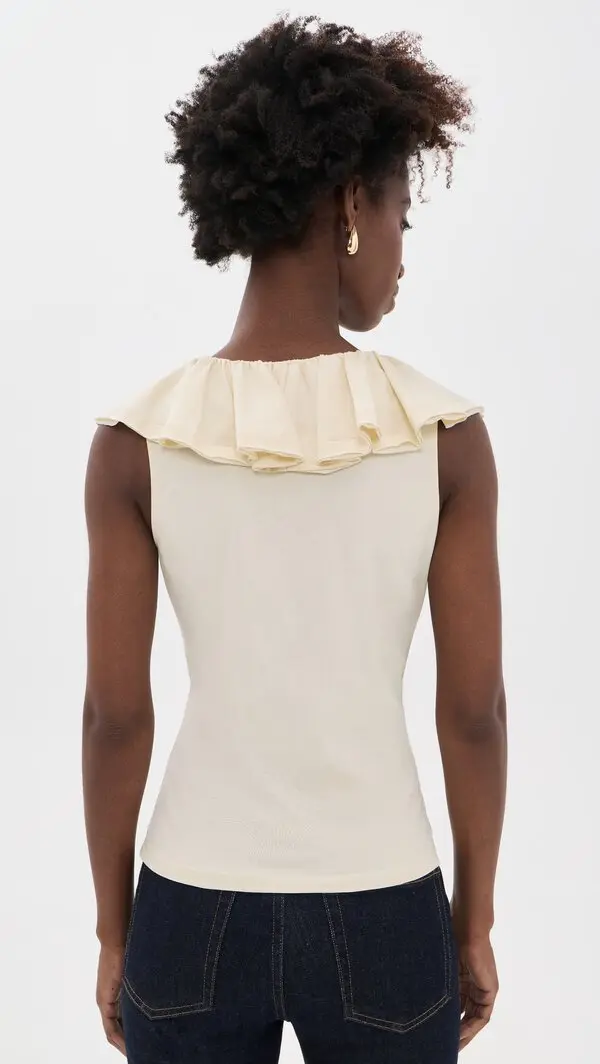 Ulla Johnson Elsie Ruffled Neck Cotton Top