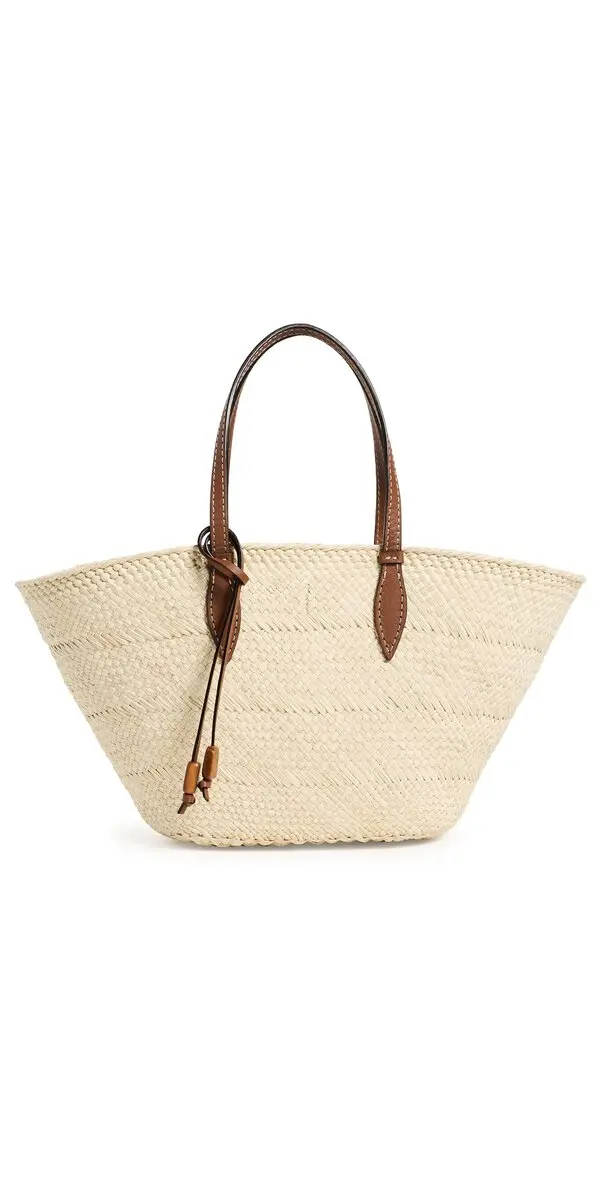 HUNTING SEASON Small Trapeze Basket Tote - Natural/cognac