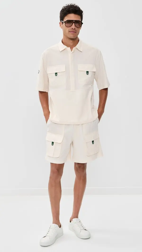 MALBON Bass Club Seersucker Shorts