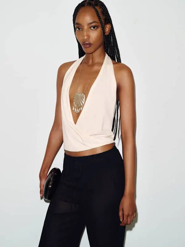 REFORMATION Lois Halter Knit Top