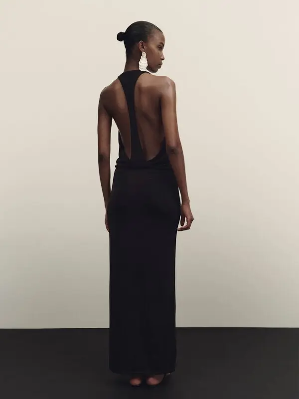 REFORMATION Bennett Knit Maxi Dress - Black