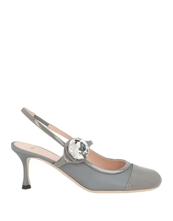 N°21 Slingback Pumps In Leather And Textile Fibers