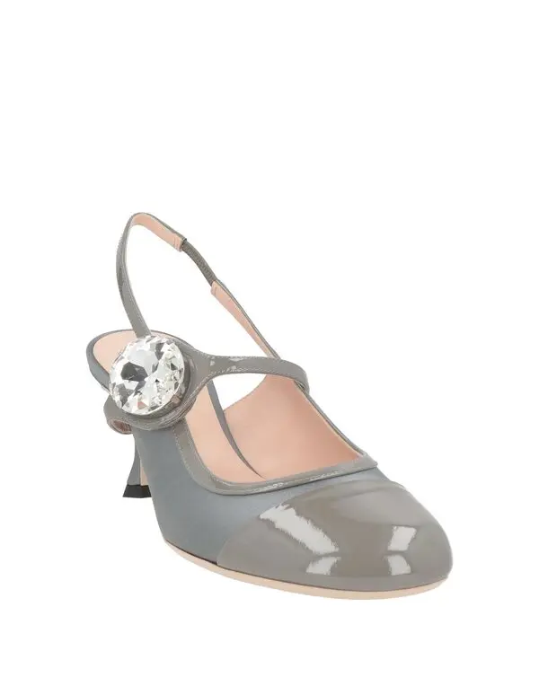 N°21 Slingback Pumps In Leather And Textile Fibers