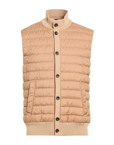 Herno Virgin Wool And Silk Vest With Goose Down Interior - Camel