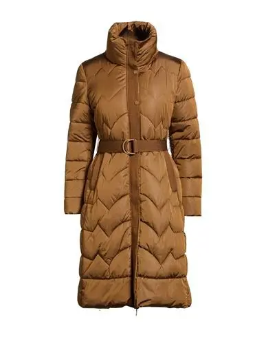 FRACOMINA Padded Quilted Coat With Belt - Camel