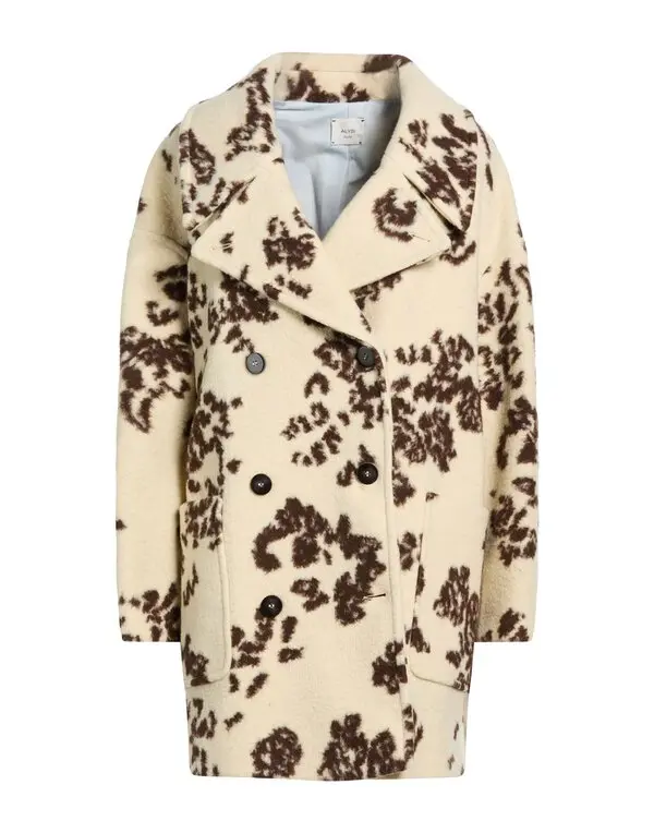 ALYSI Double-breasted Boiled Wool Coat