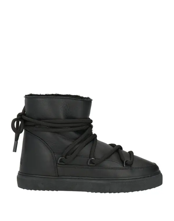 Inuikii Padded Leather Ankle Boots With Shearling Lining - Black