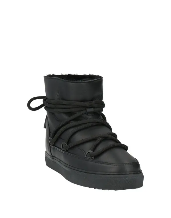 Inuikii Padded Leather Ankle Boots With Shearling Lining - Black