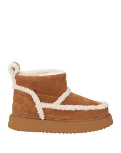 Inuikii Padded Suede Ankle Boots With Teddy Fleece Lining - Camel