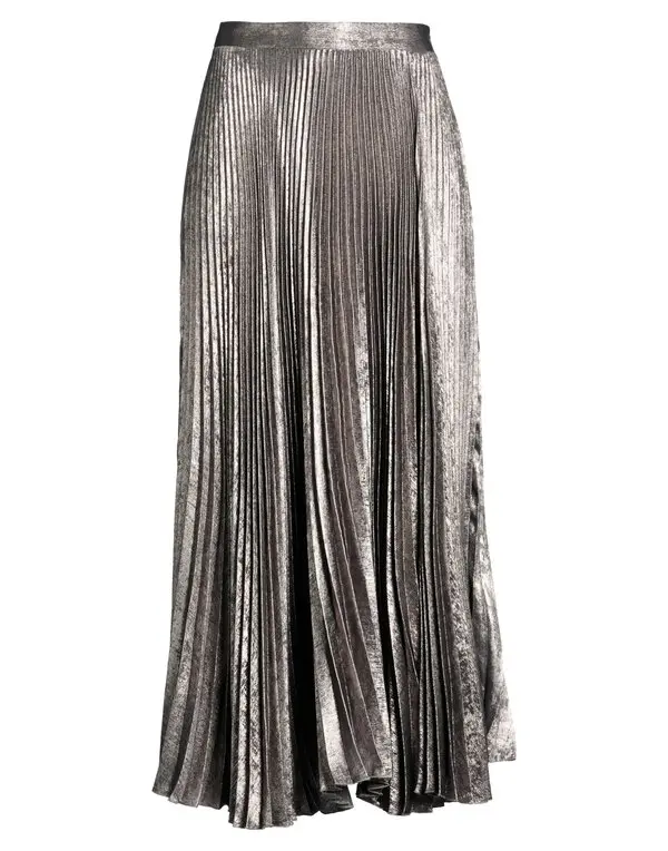 Momoni Pleated Lamé Maxi Skirt
