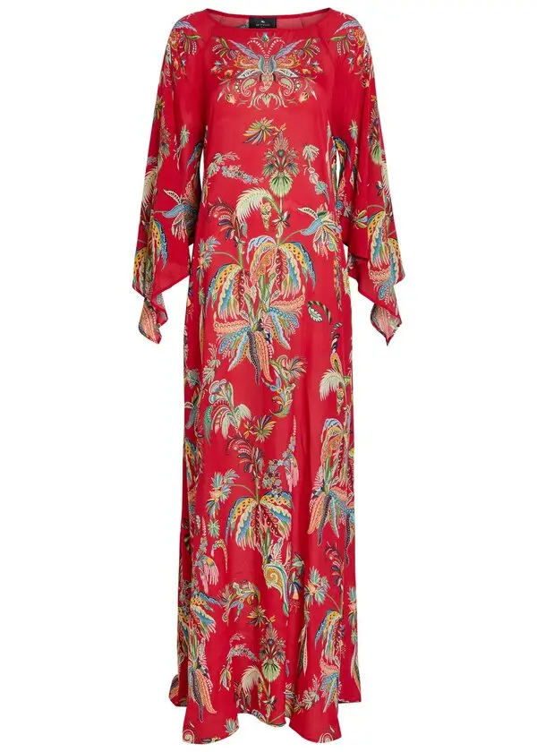 Etro Printed Chiffon Maxi Cover-up Dress - Multicoloured