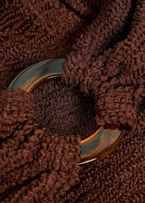 Hunza G Julia Hoop Crinkle Bikini - Brown
