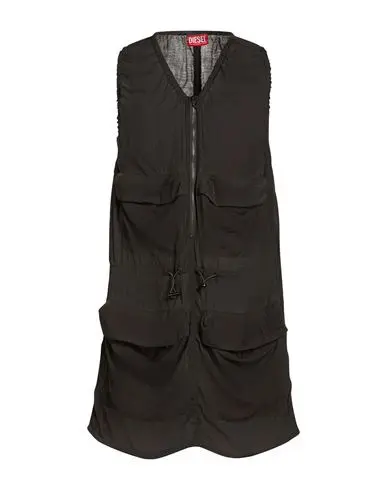 DIESEL® Sleeveless Crewneck Mini Dress With Embroidered Logo - Black