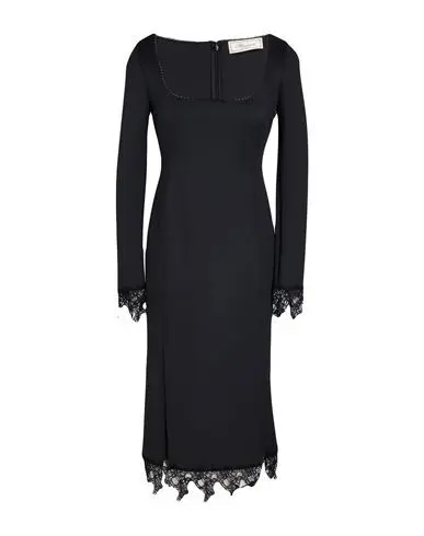 Blumarine Midi Dress With Lace Trim - Black