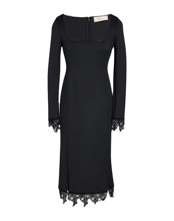Blumarine Midi Dress With Lace Trim - Black