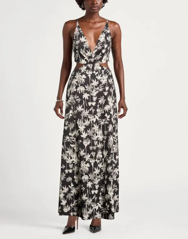 VICOLO Tropical Print Maxi Dress