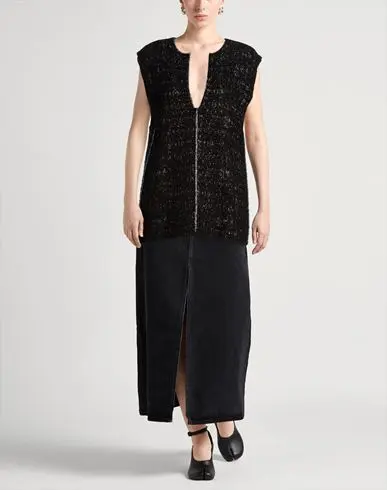 VICOLO Sleeveless V-neck Sweater In Polyacrylic, Polyester, Metallic Fiber, Viscose, And Wool
