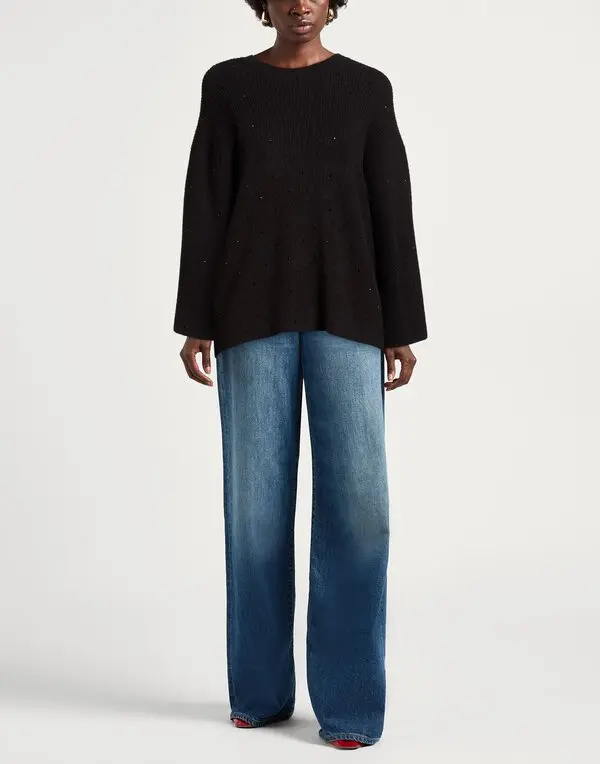 ANIYE BY Crewneck Embellished Pullover Sweater