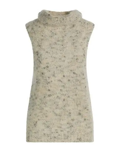 ALYSI Sleeveless Mohair Wool Blend Turtleneck - Cream