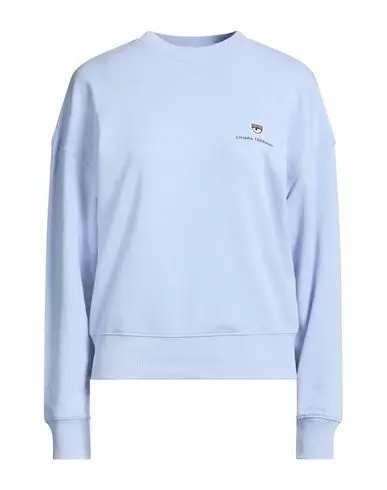 CHIARA FERRAGNI Crewneck Long Sleeve Sweatshirt - Light Blue