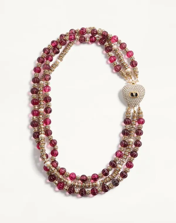 Valentino Garavani Coeur Royal Necklace - Gold/crystal