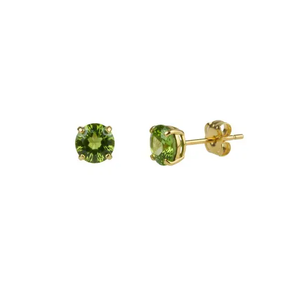 SPERO LONDON 9ct Yellow Gold Peridot Stud Earrings - Green