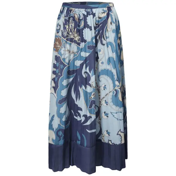 SMART AND JOY Pleated Midi Skirt With Print