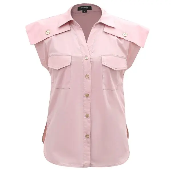 SMART AND JOY Sleeveless Shirt With Shoulder Flaps