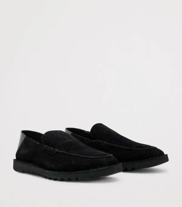 ALLSAINTS Suede Slix Loafers - Black