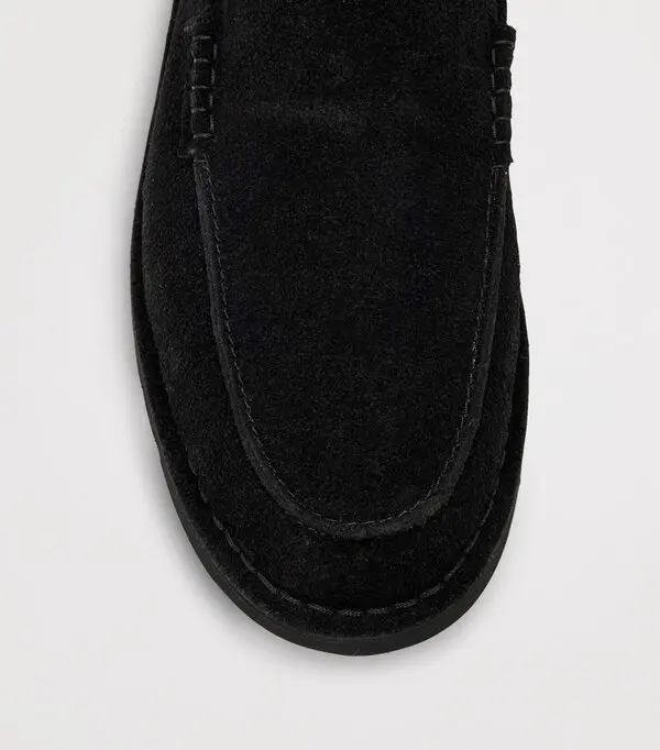 ALLSAINTS Suede Slix Loafers - Black