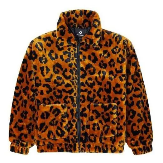 CONVERSE Retro Leopard Print Loose Jacket - Brown/black