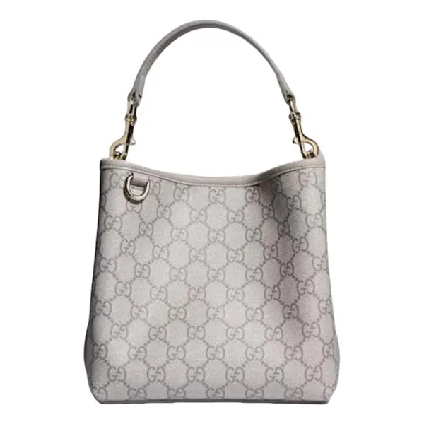 Gucci Gg Emblem Small Bucket Bag - Grey