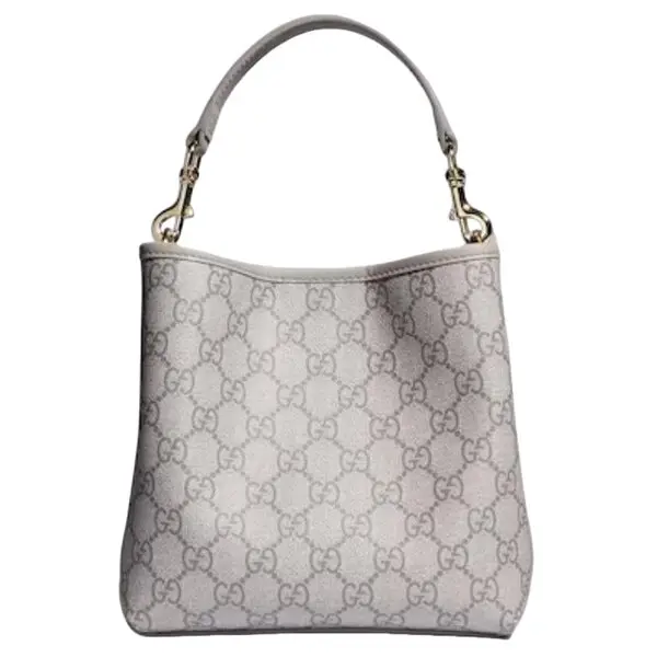 Gucci Gg Emblem Small Bucket Bag - Grey