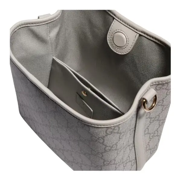 Gucci Gg Emblem Small Bucket Bag - Grey