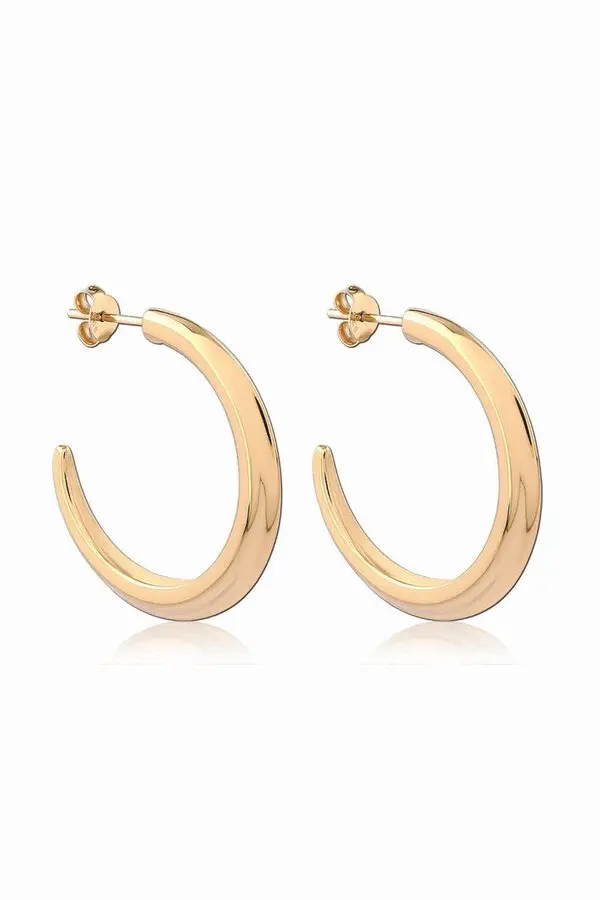 ASTOR & ORION Large Crescent Hoop Earrings - Gold