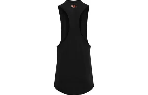 Under Armour Project Rock Charged Cotton Tank 'black Orange - Black/orange