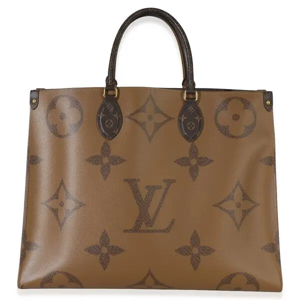 LOUIS VUITTON Reverse Monogram Canvas Onthego Gm Tote Bag - Brown