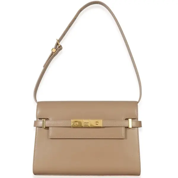 Saint Laurent Manhattan Shoulder Bag In Calfskin - Beige