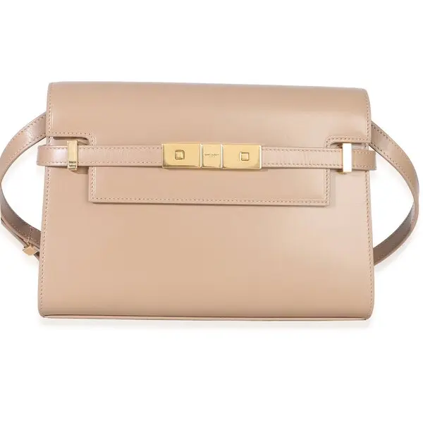 Saint Laurent Manhattan Shoulder Bag In Calfskin - Beige