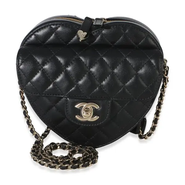Chanel Quilted Lambskin Cc In Love Heart Bag