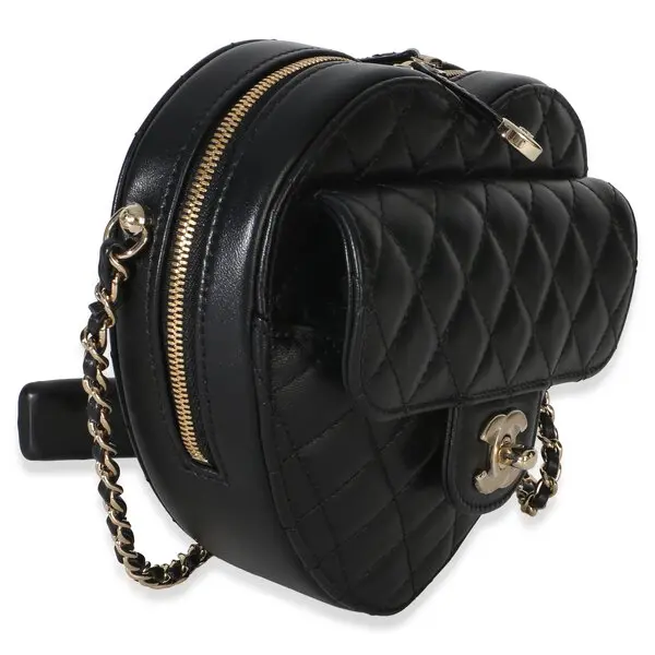 Chanel Quilted Lambskin Cc In Love Heart Bag