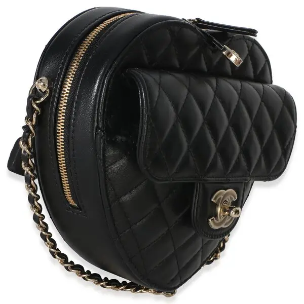 Chanel Quilted Lambskin Cc In Love Heart Bag