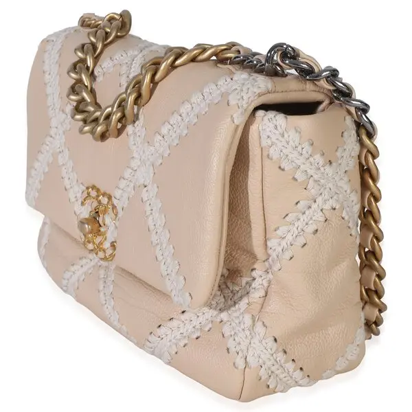 Chanel Calfskin Crochet 19 Flap Bag