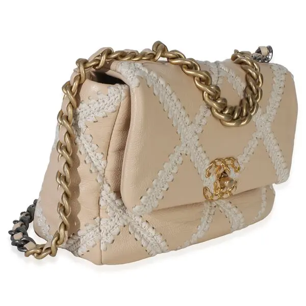 Chanel Calfskin Crochet 19 Flap Bag