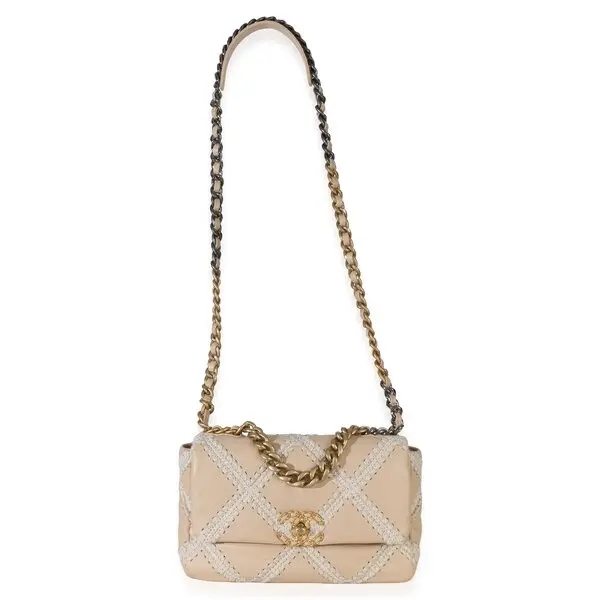 Chanel Calfskin Crochet 19 Flap Bag