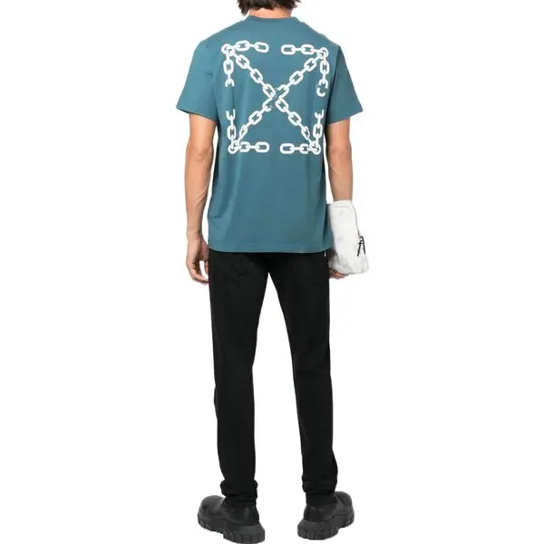 Off-White Fw22 Arrow Printing Round Neck Short Sleeve Ordinary Version Blue T-shirt - Default Color