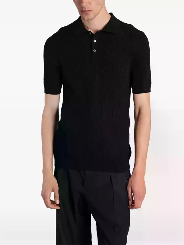 Tagliatore Cable-knit Polo Shirt