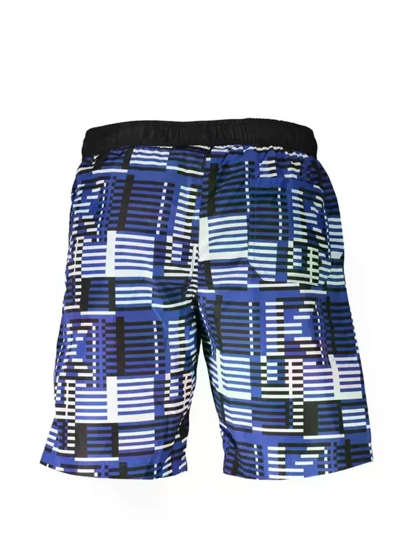 Karl Lagerfeld Geometric Pattern Drawstring Swim Shorts