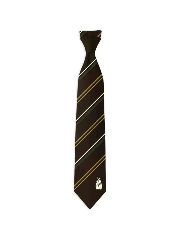 Henrik Vibskov Embroidered Chicken Diagonal-stripe Neck Tie - Brown