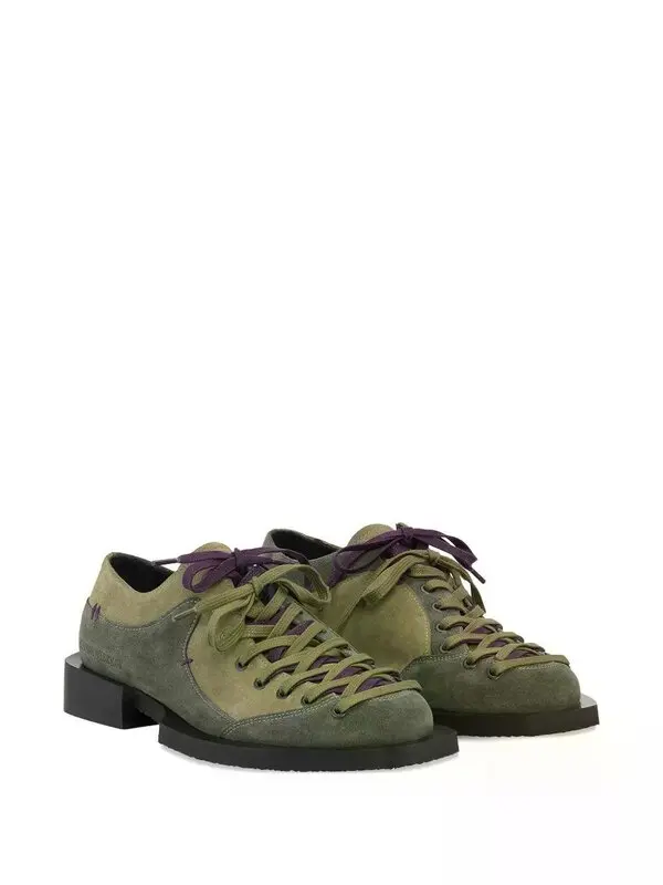 Henrik Vibskov Suede Panelled Lace-up Shoes - Green